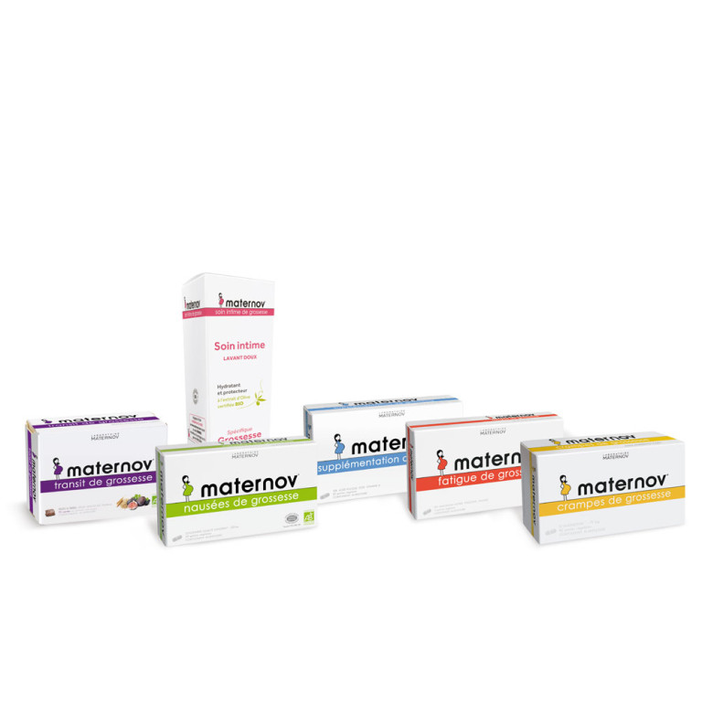 La Gamme Maternov, nausées, fatigue, transit pour la grossesse